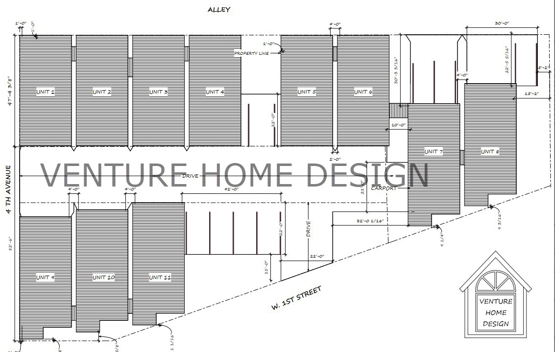 Quadruplex Townhouse Units - Venture Home Design
