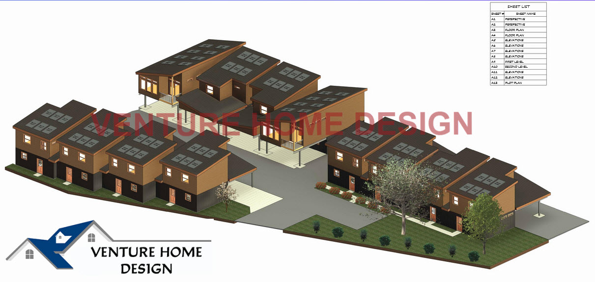 Quadruplex Townhouse Units - Venture Home Design