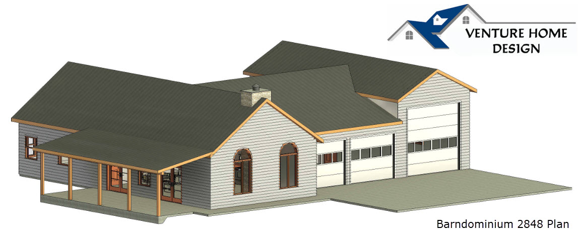 Barndominium with RV Storage - Venture Home Design